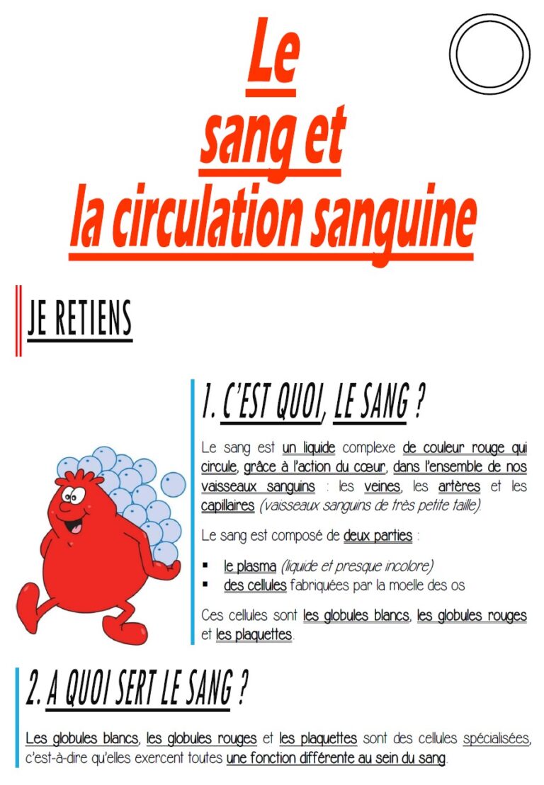CM-Sciences-Le sang et la circulation sanguine - laclassebleue, site de ...