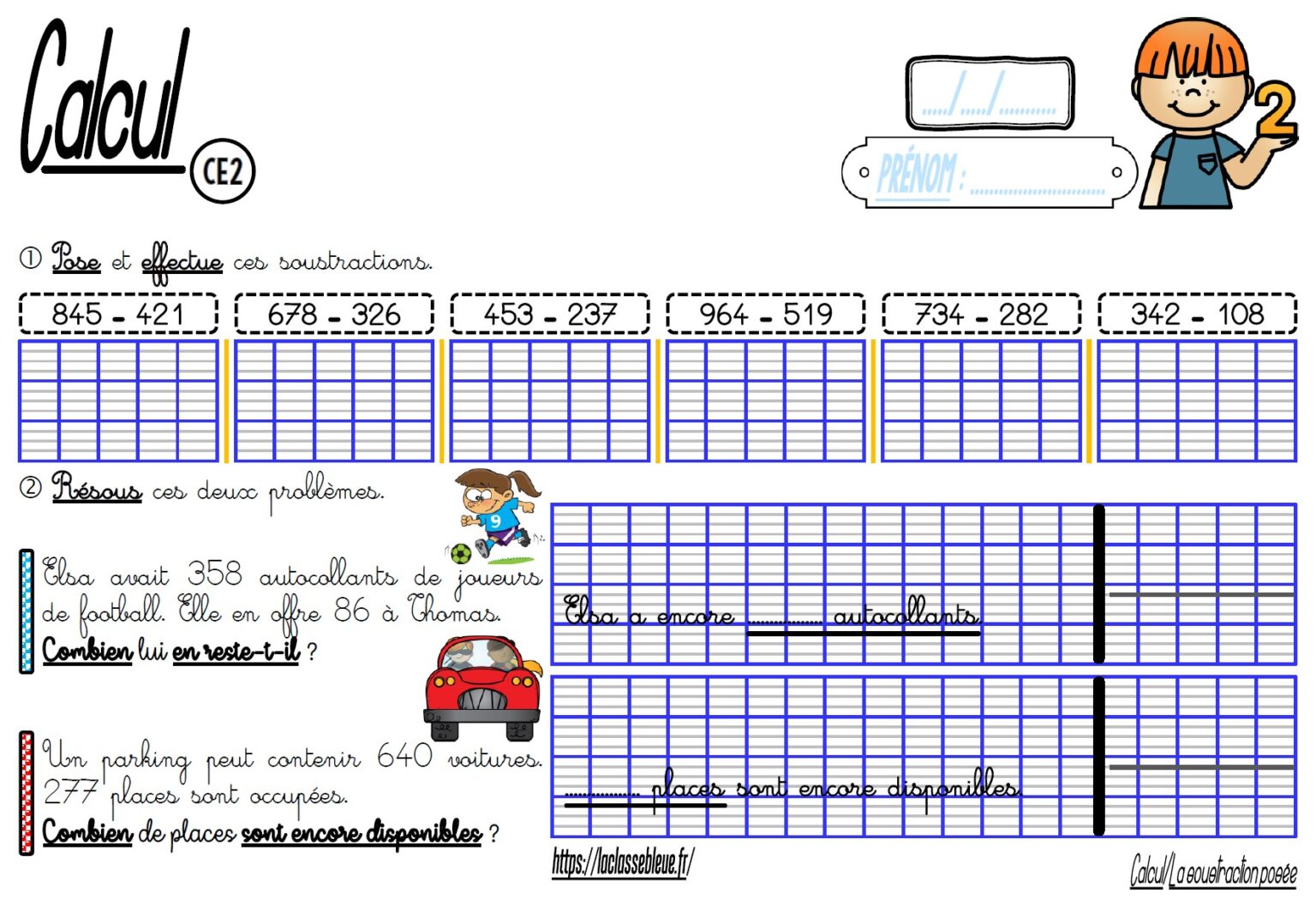 La Classe Bleue Ce1 Maths – Maths Ce1 Exercices Pdf – TOMP