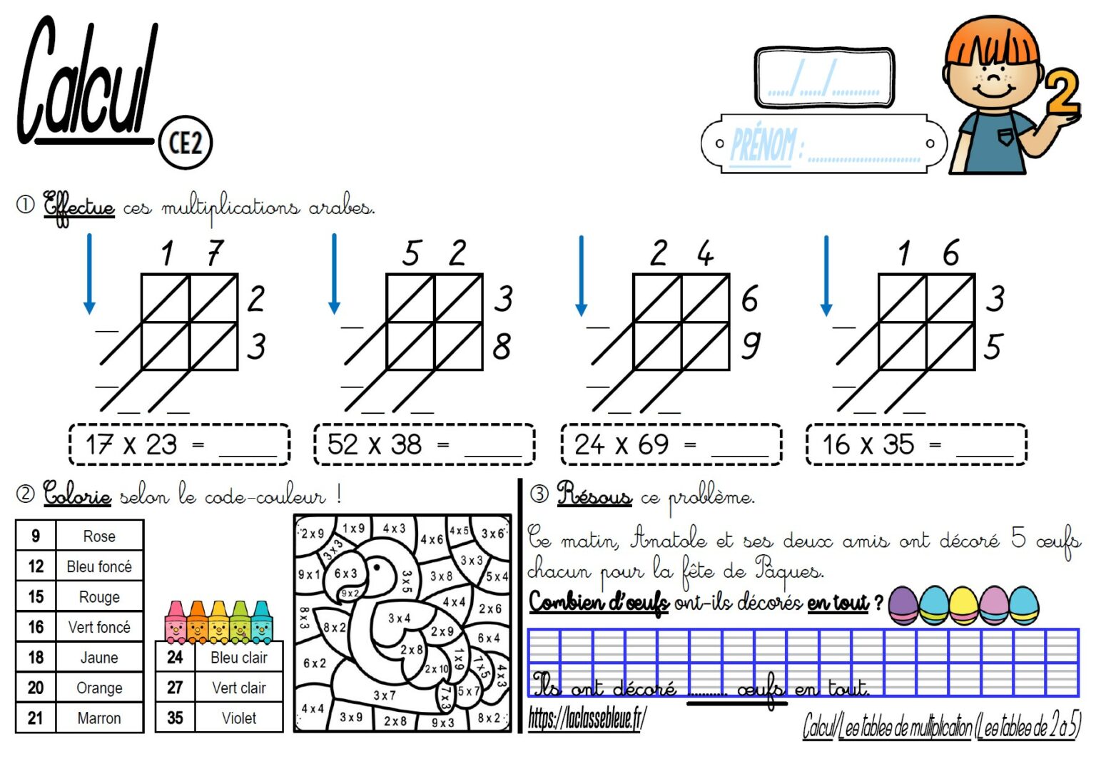 CE2-Calcul-Les tables de multiplication - laclassebleue, site de ...