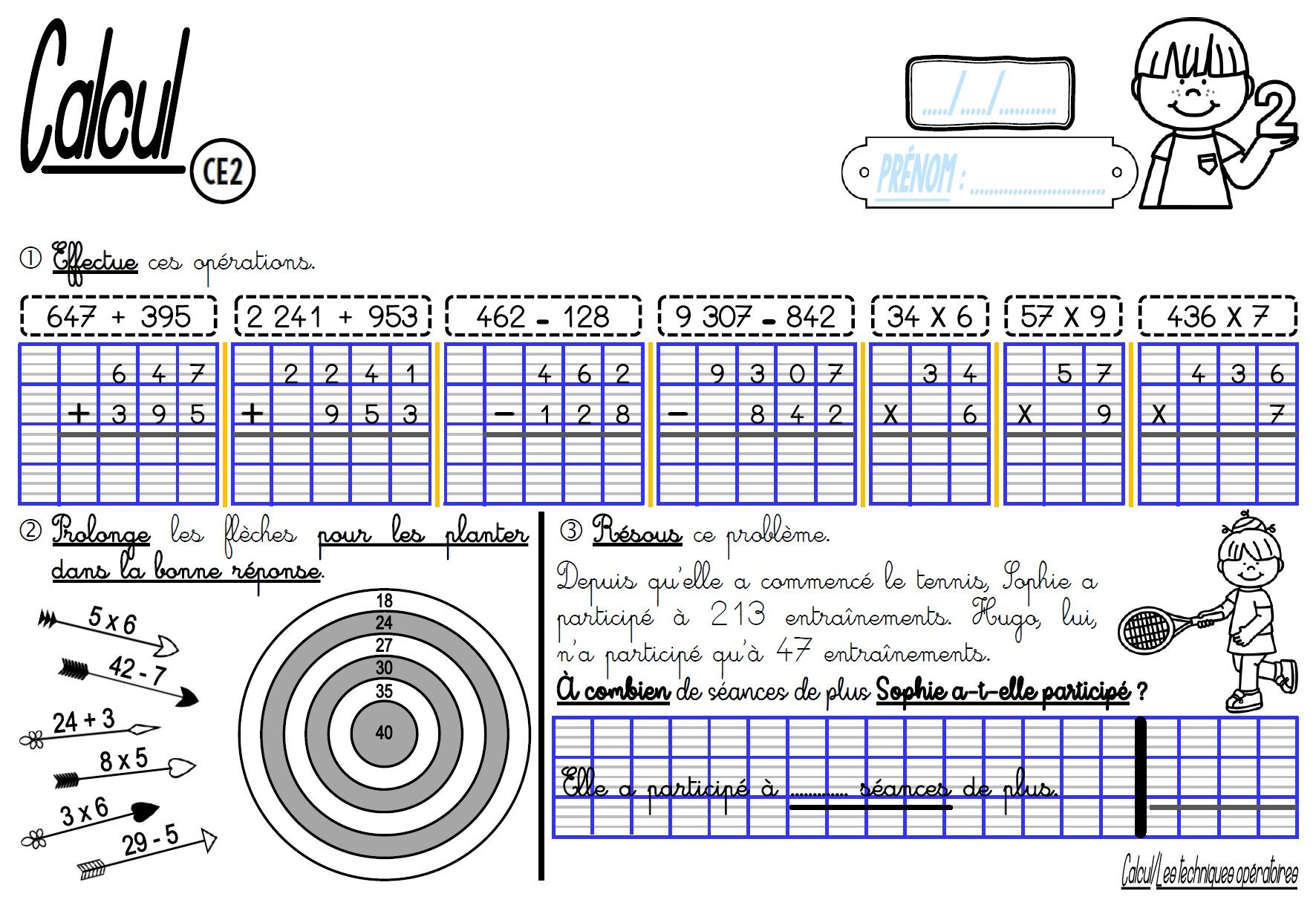CE2-Calcul-L’addition, la soustraction et la multiplication ...