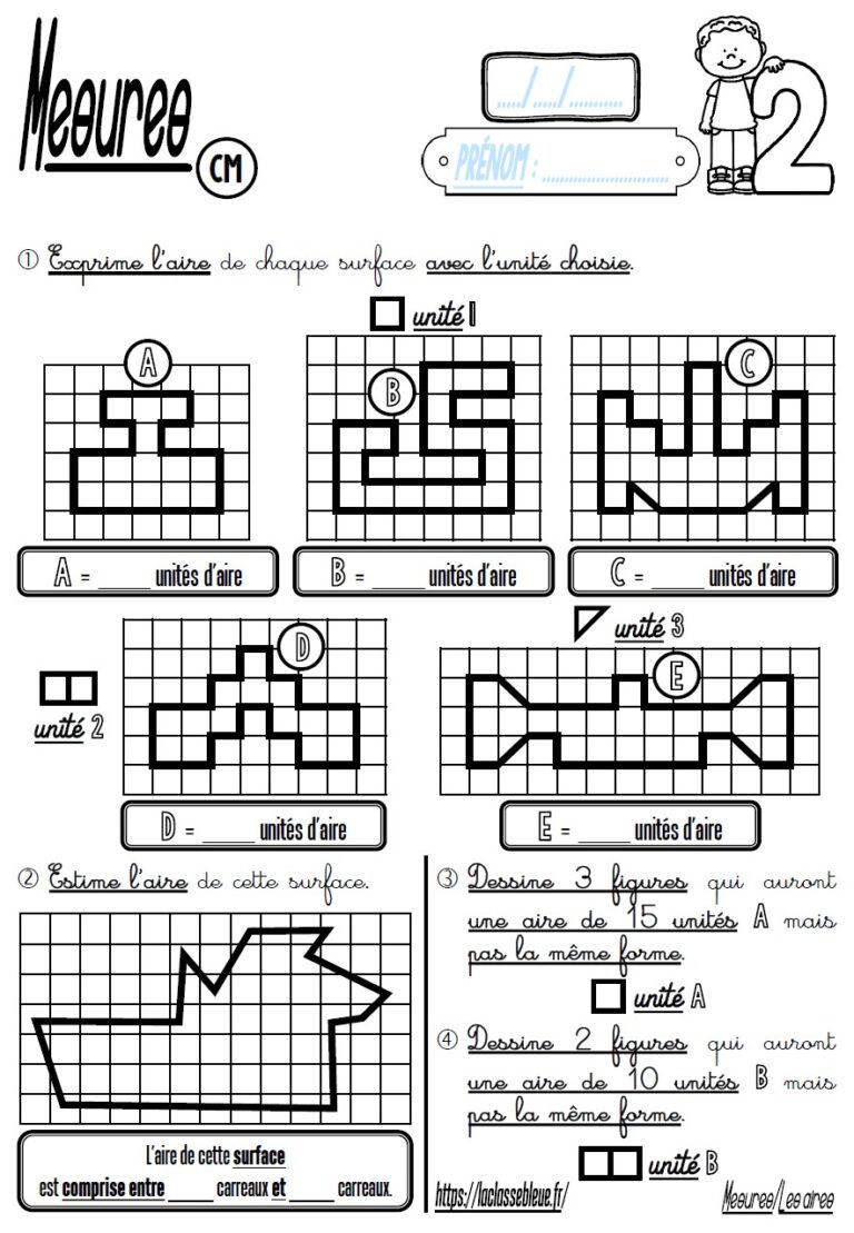 CM-Mesures-Les aires - laclassebleue, site de partage de ressources ...