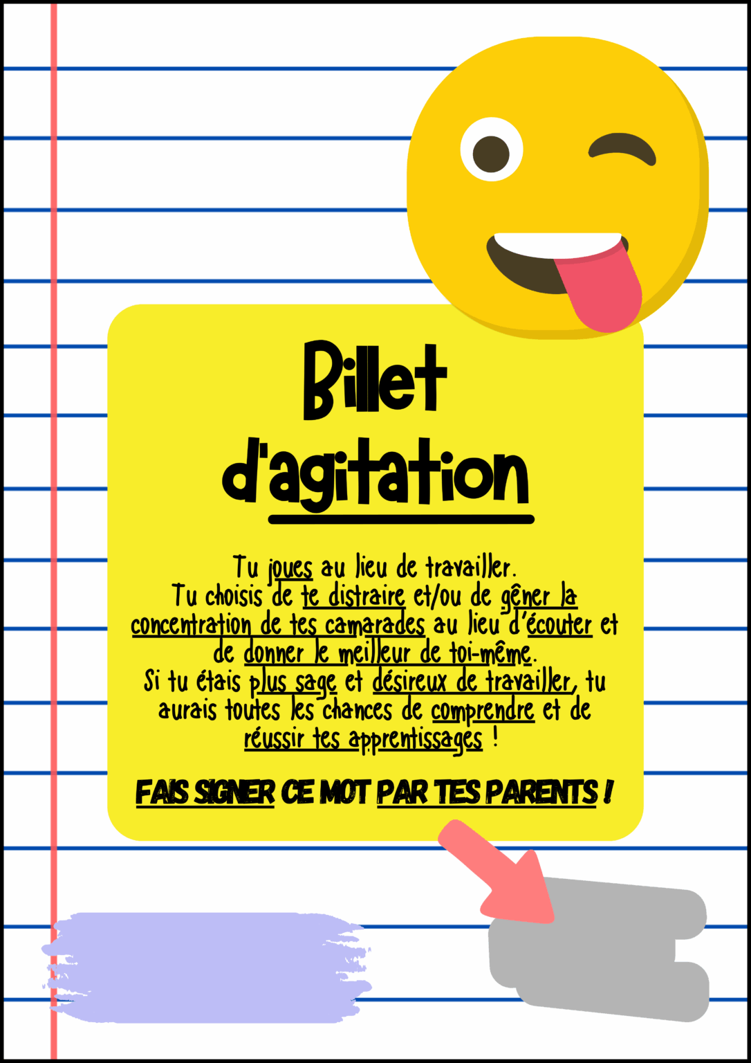 La gestion du comportement-Les billets de comportement (Version 2025 ...