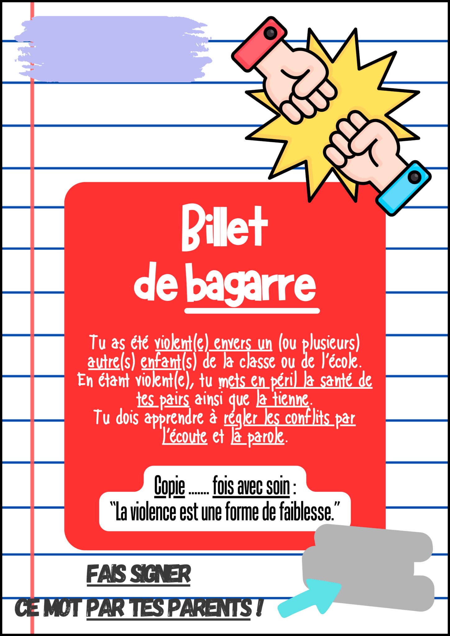 La gestion du comportement-Les billets de comportement (Version 2025 ...