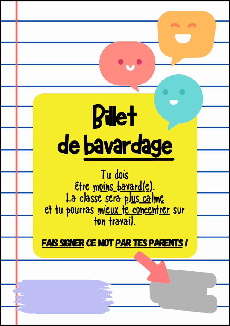 La gestion du comportement-Les billets de comportement (Version 2025 ...