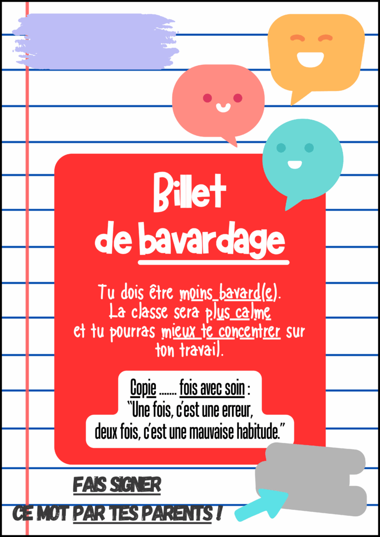 La gestion du comportement-Les billets de comportement (Version 2025 ...