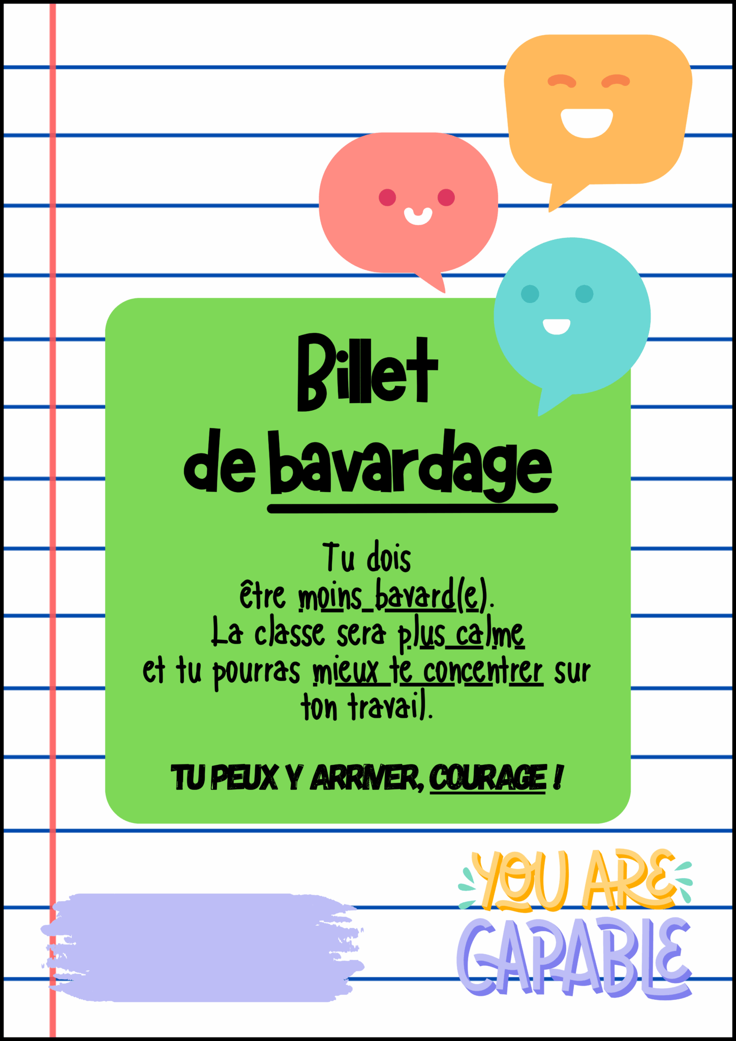 La gestion du comportement-Les billets de comportement (Version 2025 ...