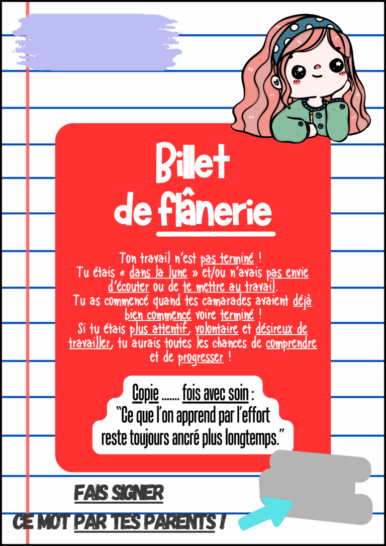 La gestion du comportement-Les billets de comportement (Version 2025 ...